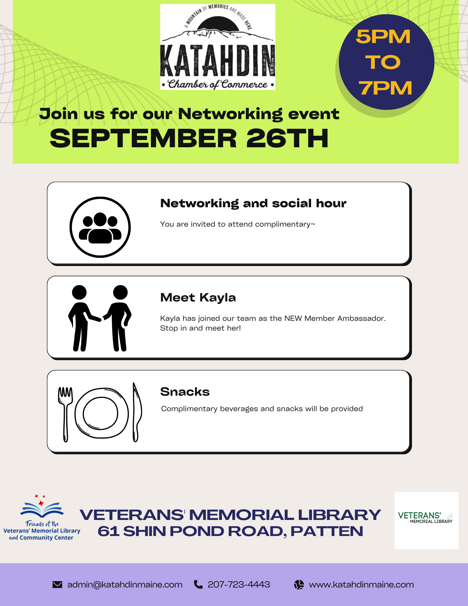 CHAMBER NETWORKING EVENTS - Katahdin Chamber of Commerce